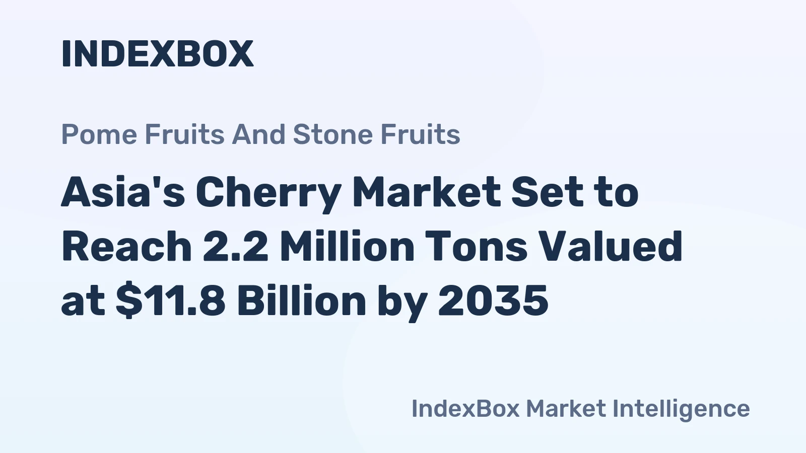 Asia's Cherry Market Set to Reach 2.2 Million Tons Valued at $11.8 Billion by 2035