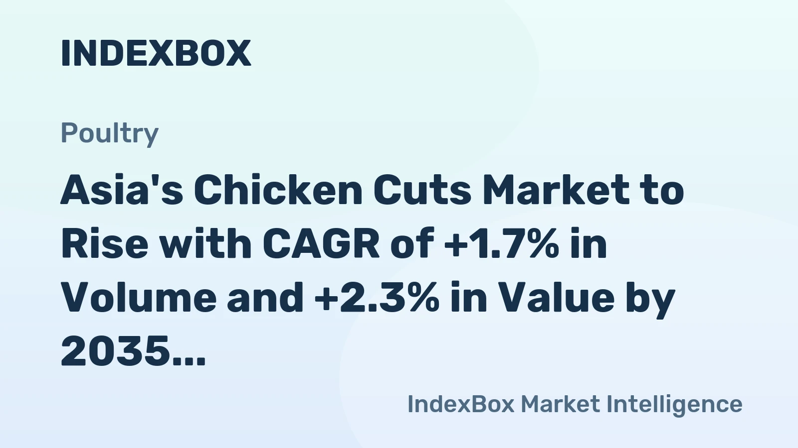 Asia's Chicken Cuts Market to Rise with CAGR of +1.7% in Volume and +2.3% in Value by 2035