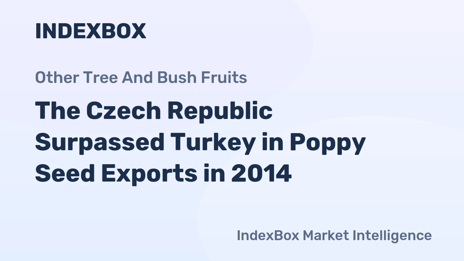The Czech Republic Surpassed Turkey in Poppy Seed Exports in 2014