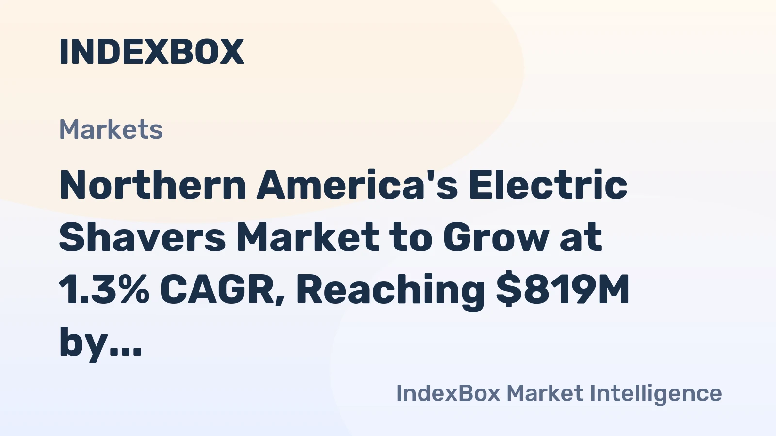 Northern America's Electric Shavers Market to Grow at 1.3% CAGR, Reaching $819M by 2035