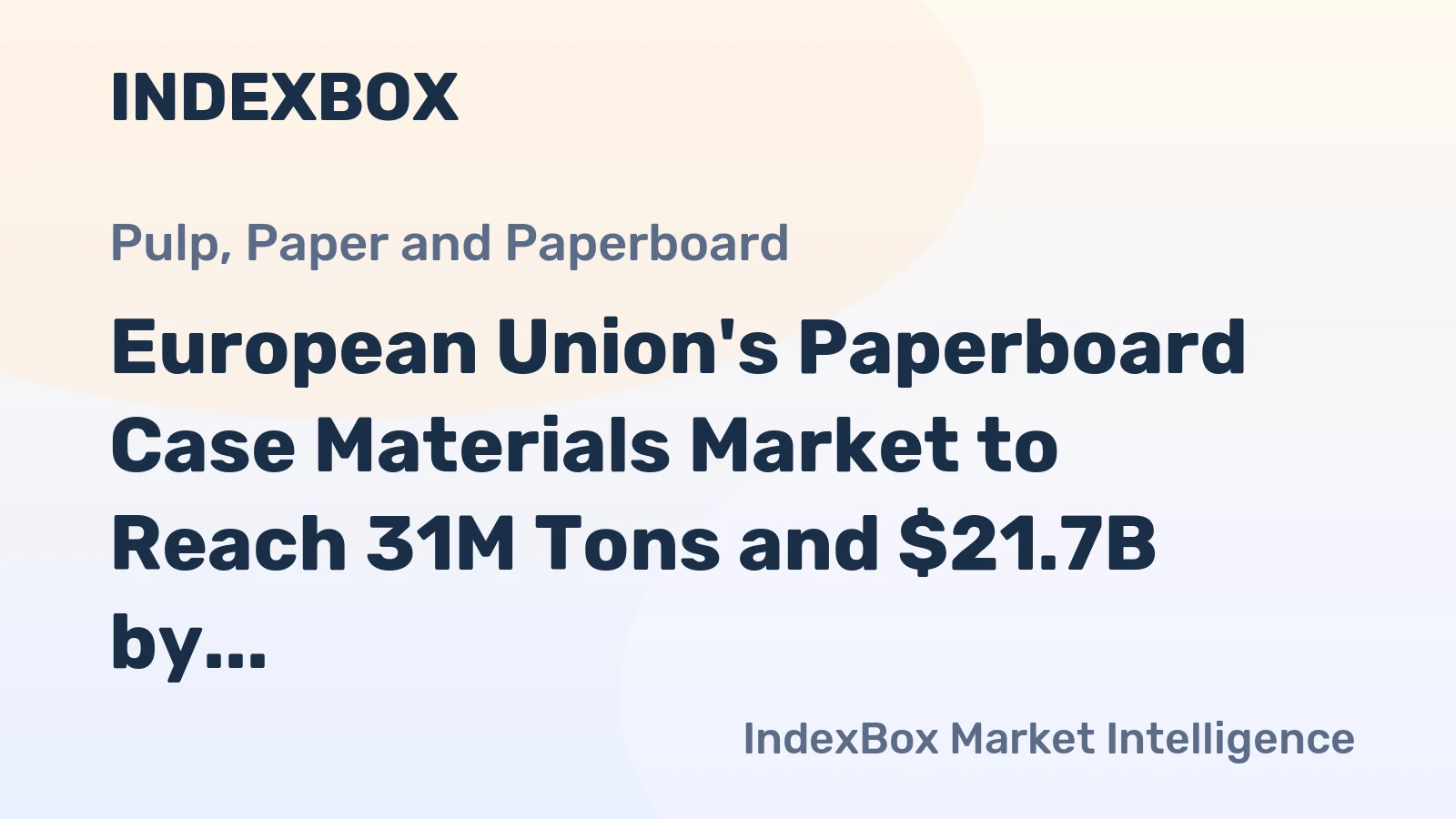 European Union's Paperboard Case Materials Market to Reach 31M Tons and $21.7B by 2035