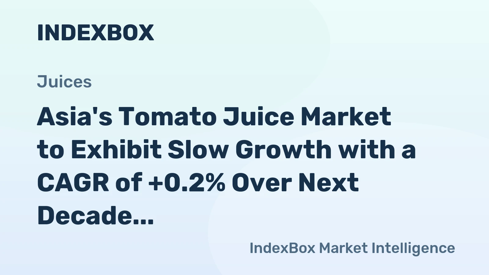 Asia's Tomato Juice Market to Exhibit Slow Growth with a CAGR of +0.2% Over Next Decade, Reaching $40M by 2035