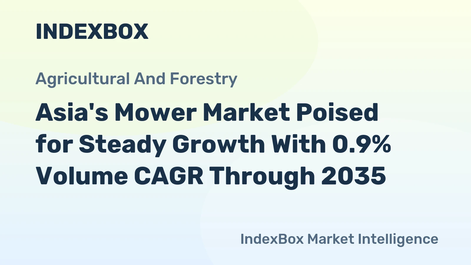 Asia's Mower Market Poised for Steady Growth With 0.9% Volume CAGR Through 2035