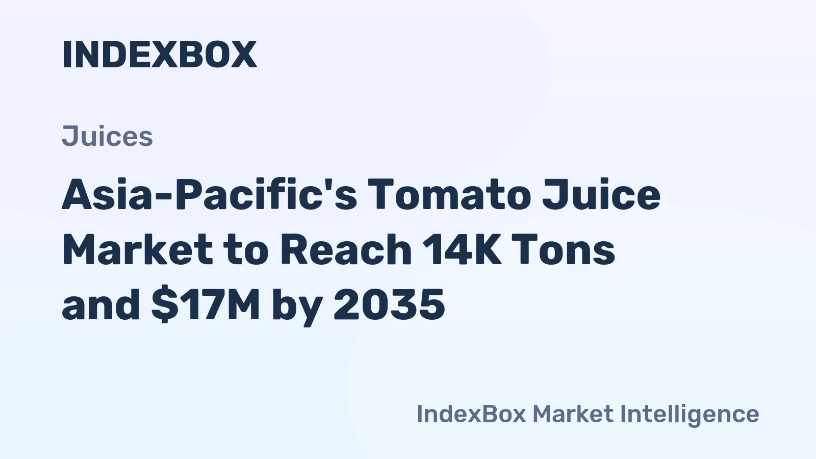 Asia-Pacific's Tomato Juice Market to Reach 14K Tons and $17M by 2035