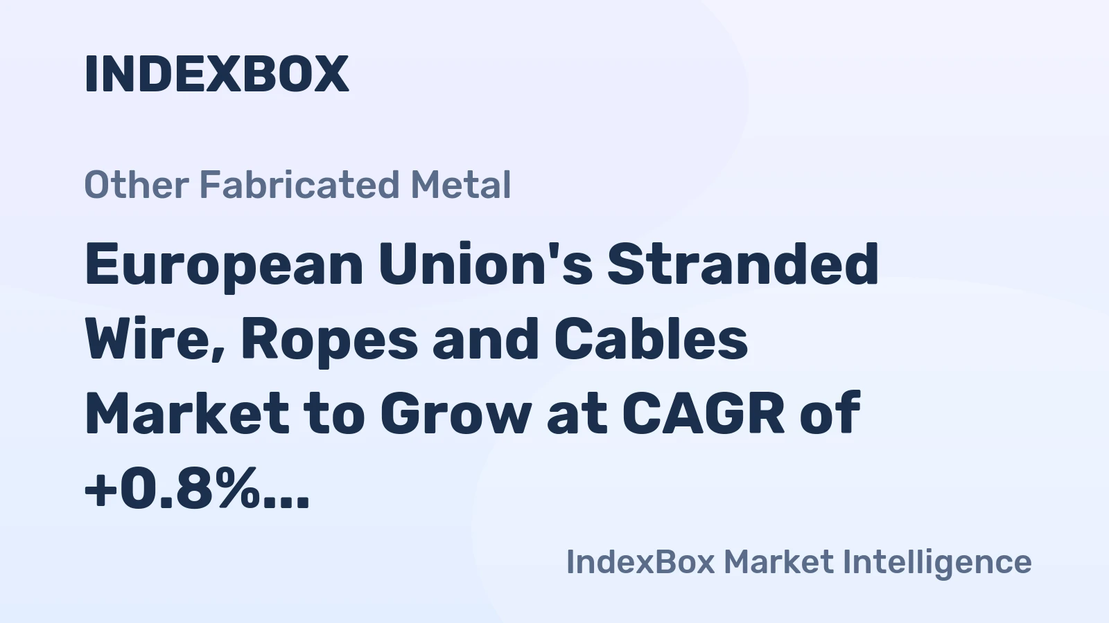 European Union's Stranded Wire, Ropes and Cables Market to Grow at CAGR of +0.8% Through 2035