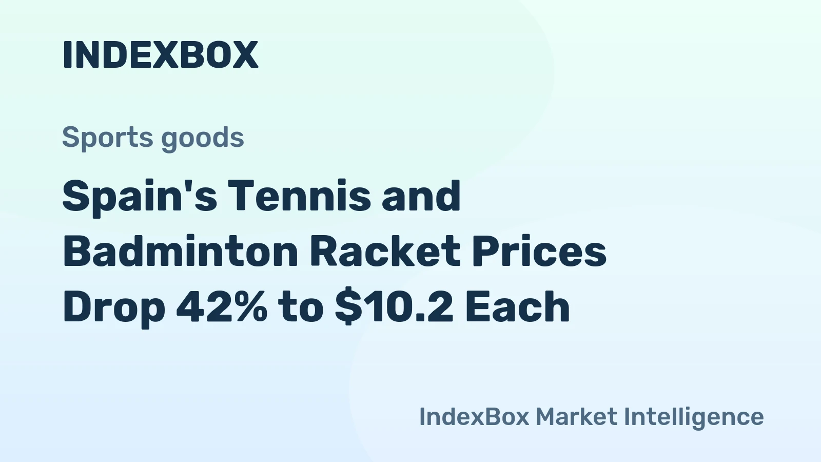 Spain's Tennis and Badminton Racket Prices Drop 42% to $10.2 Each