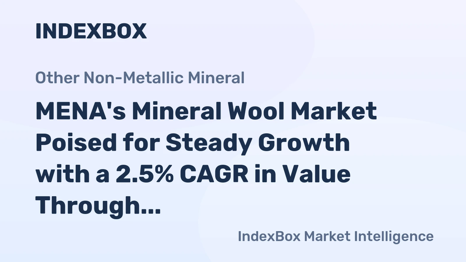 MENA's Mineral Wool Market Poised for Steady Growth with a 2.5% CAGR in Value Through 2035