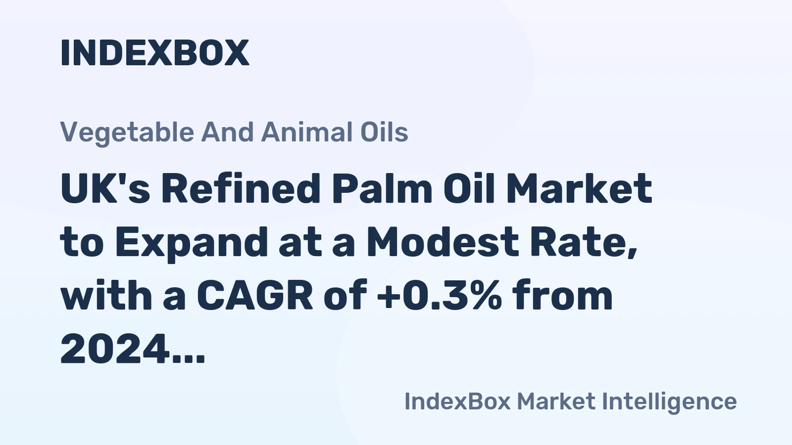 UK's Refined Palm Oil Market to Expand at a Modest Rate, with a CAGR of +0.3% from 2024 to 2035