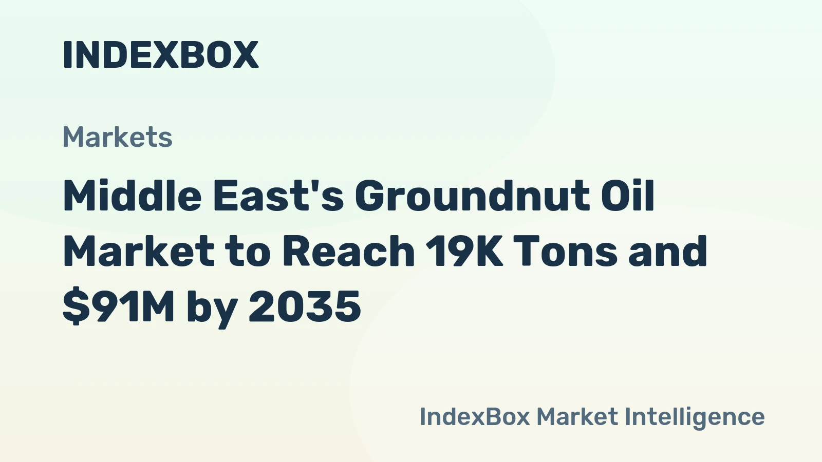 Middle East's Groundnut Oil Market to Reach 19K Tons and $91M by 2035