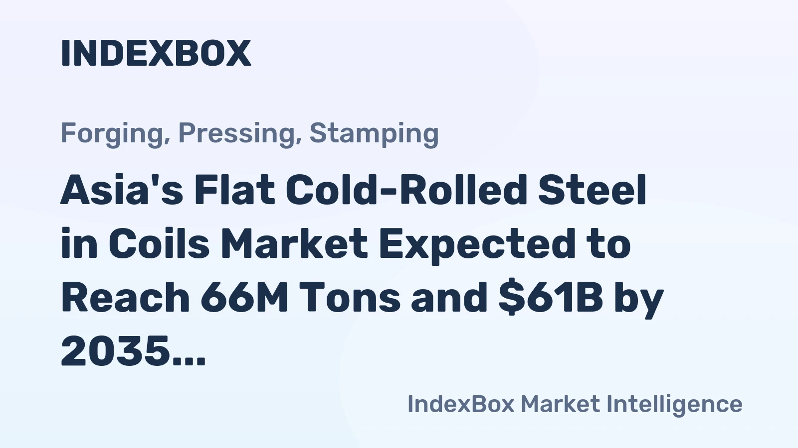 Asia's Flat Cold-Rolled Steel in Coils Market Expected to Reach 66M Tons and $61B by 2035