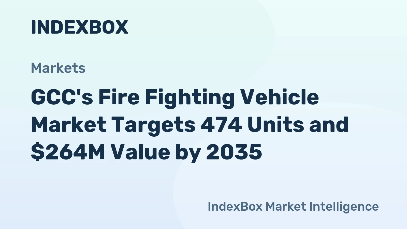 GCC's Fire Fighting Vehicle Market Targets 474 Units and $264M Value by 2035