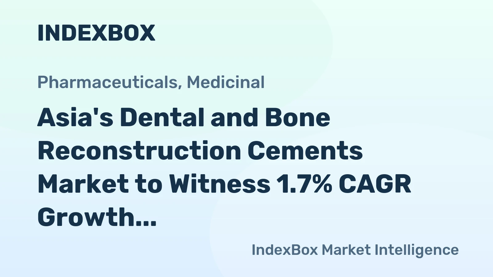 Asia's Dental and Bone Reconstruction Cements Market to Witness 1.7% CAGR Growth from 2024 to 2035