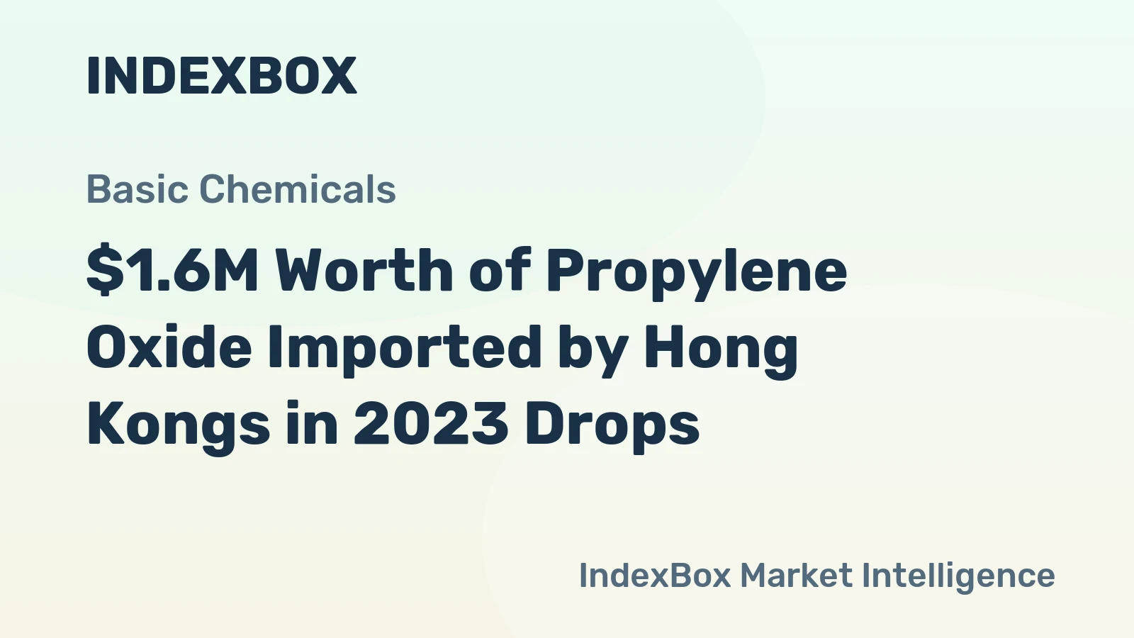 $1.6M Worth of Propylene Oxide Imported by Hong Kongs in 2023 Drops