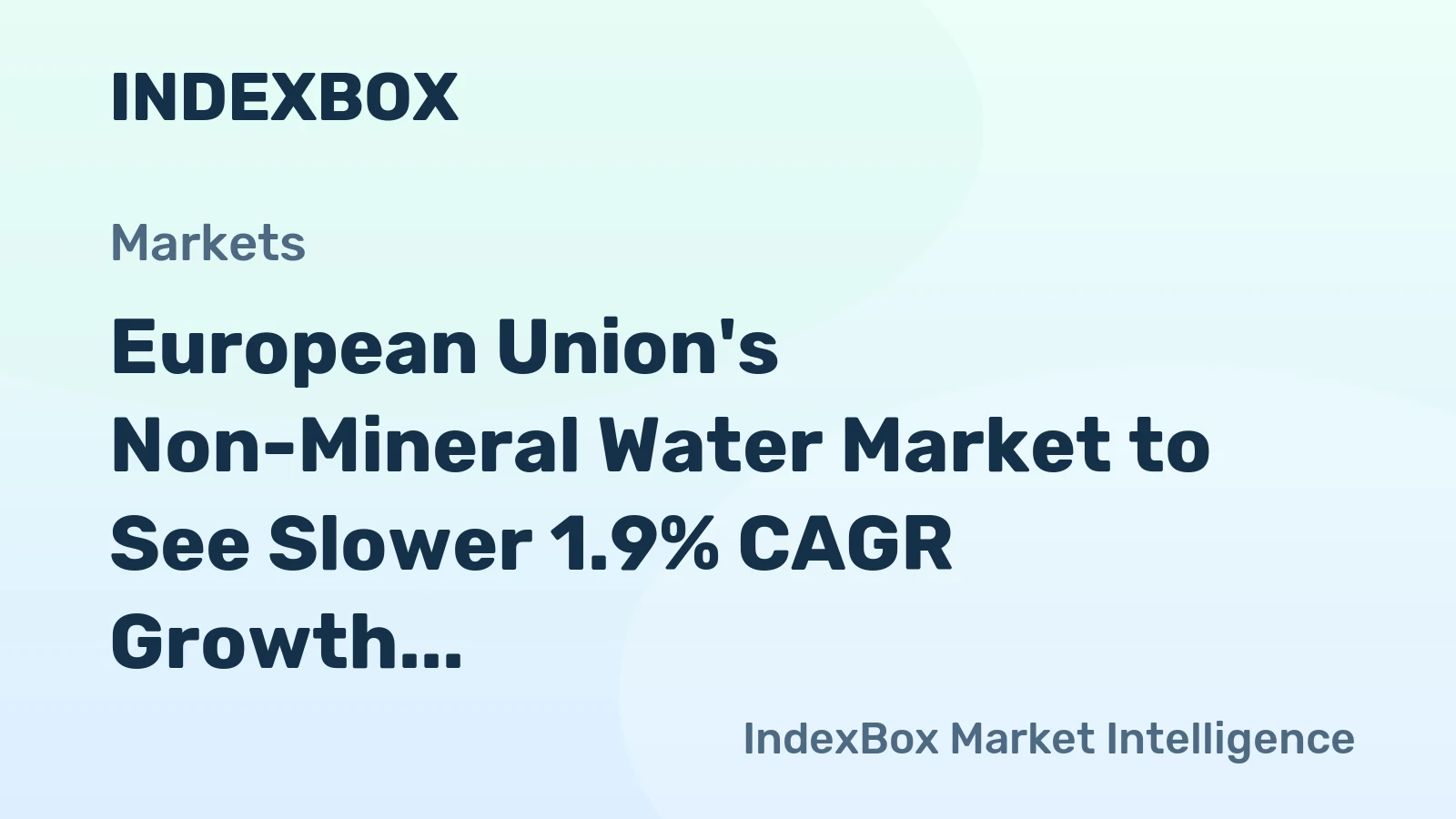 European Union's Non-Mineral Water Market to See Slower 1.9% CAGR Growth Through 2035