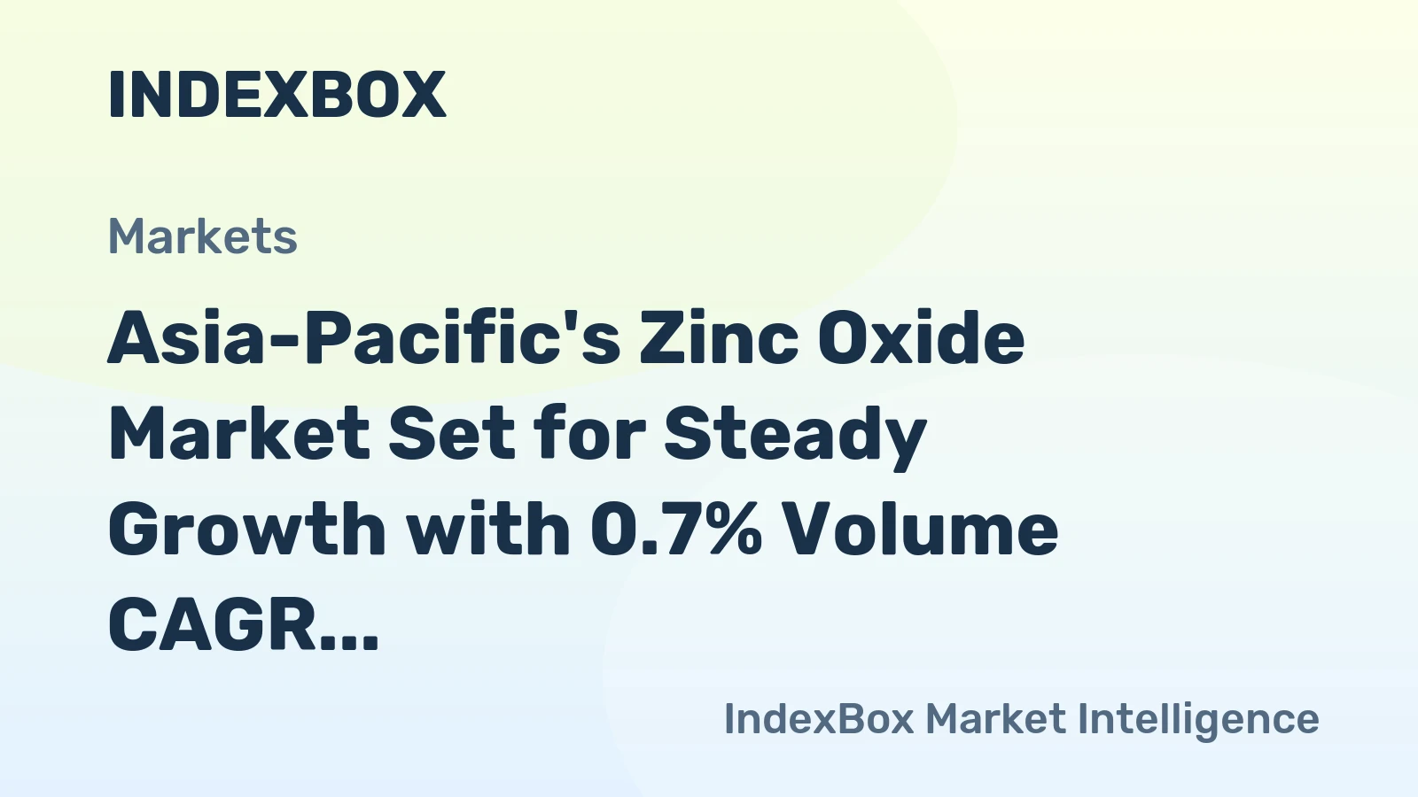 Asia-Pacific's Zinc Oxide Market Set for Steady Growth with 0.7% Volume CAGR Through 2035