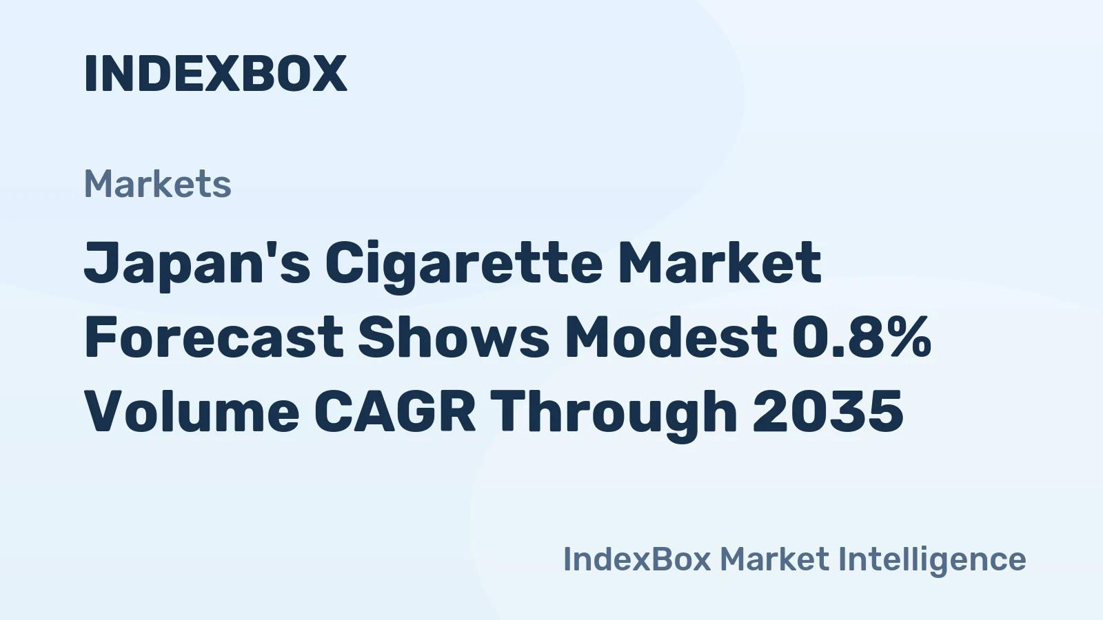 Japan's Cigarette Market Forecast Shows Modest 0.8% Volume CAGR Through 2035