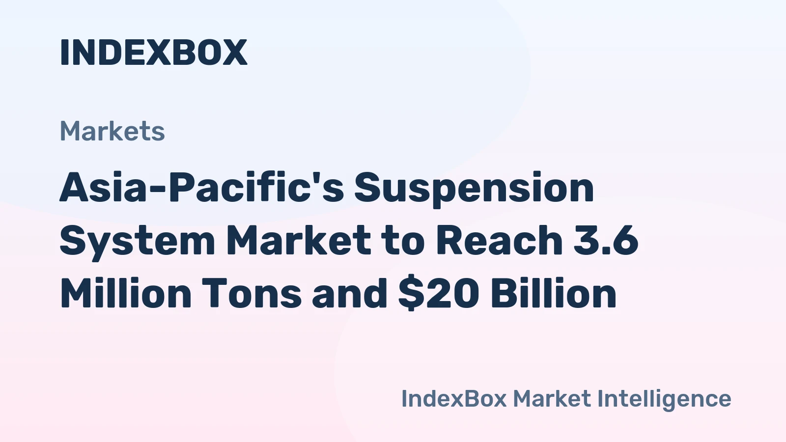 Asia-Pacific's Suspension System Market to Reach 3.6 Million Tons and $20 Billion