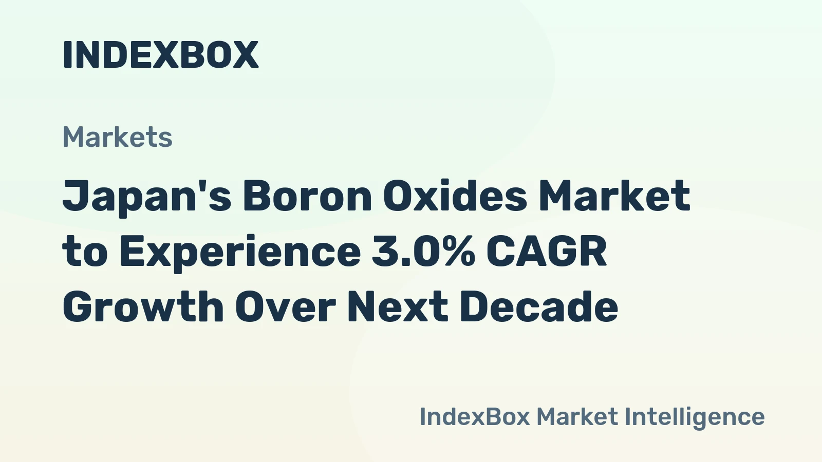 Japan's Boron Oxides Market to Experience 3.0% CAGR Growth Over Next Decade