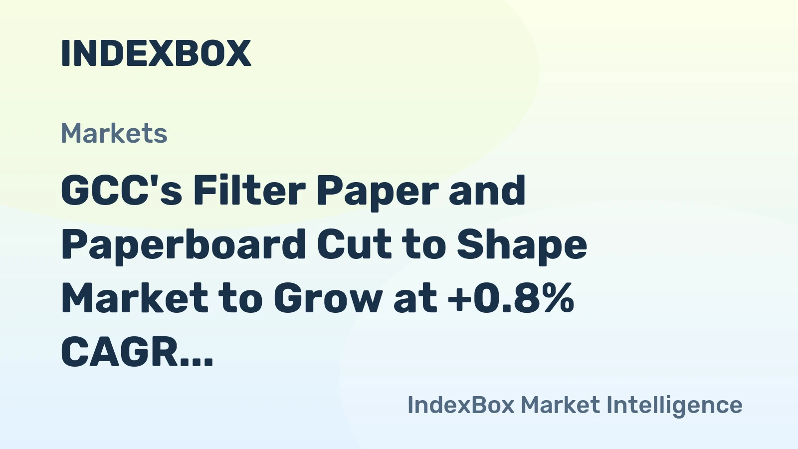 GCC's Filter Paper and Paperboard Cut to Shape Market to Grow at +0.8% CAGR until 2035