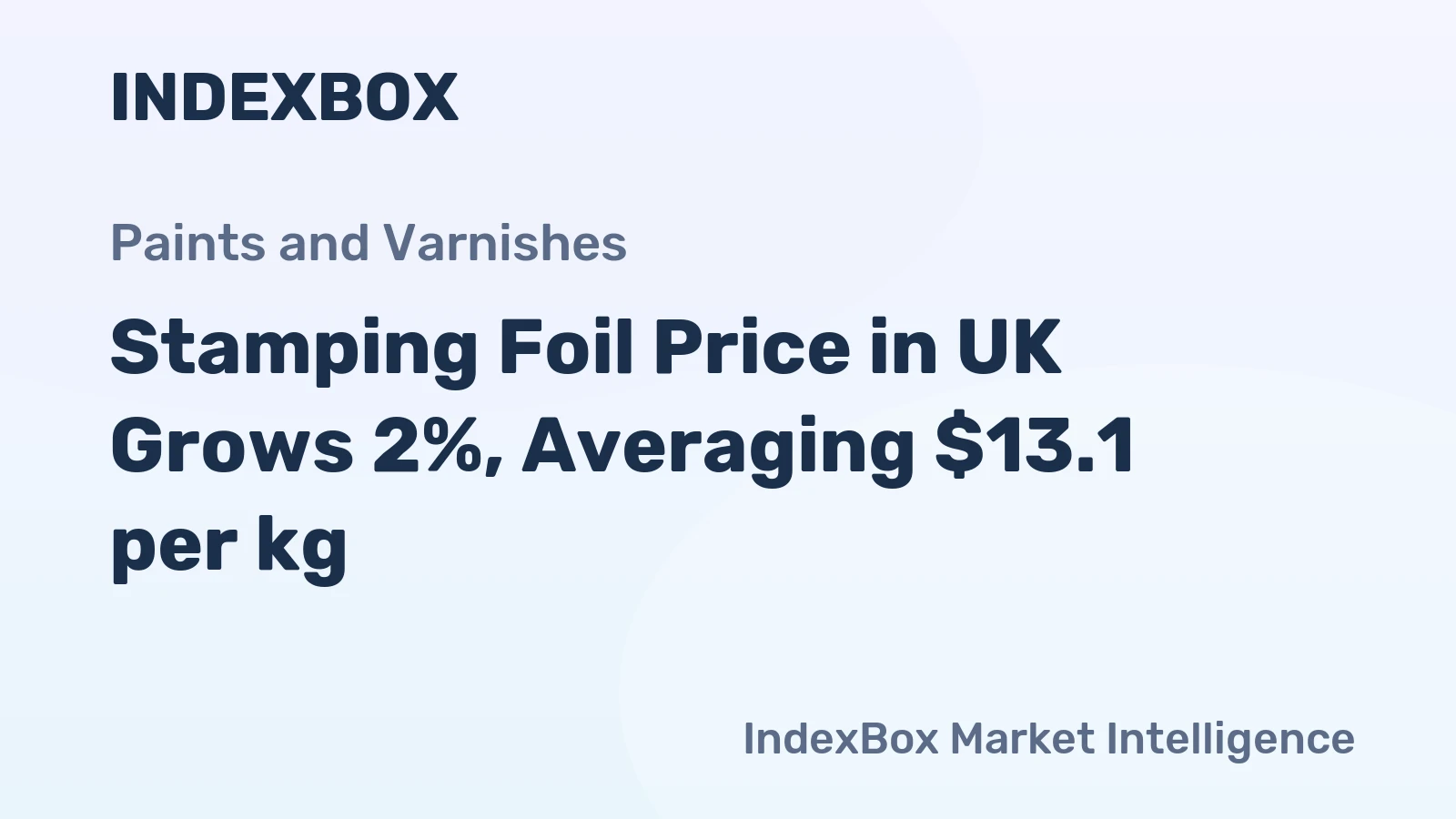 Stamping Foil Price in UK Grows 2%, Averaging $13.1 per kg