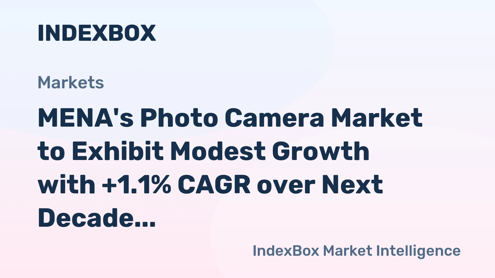 MENA's Photo Camera Market to Exhibit Modest Growth with +1.1% CAGR over Next Decade