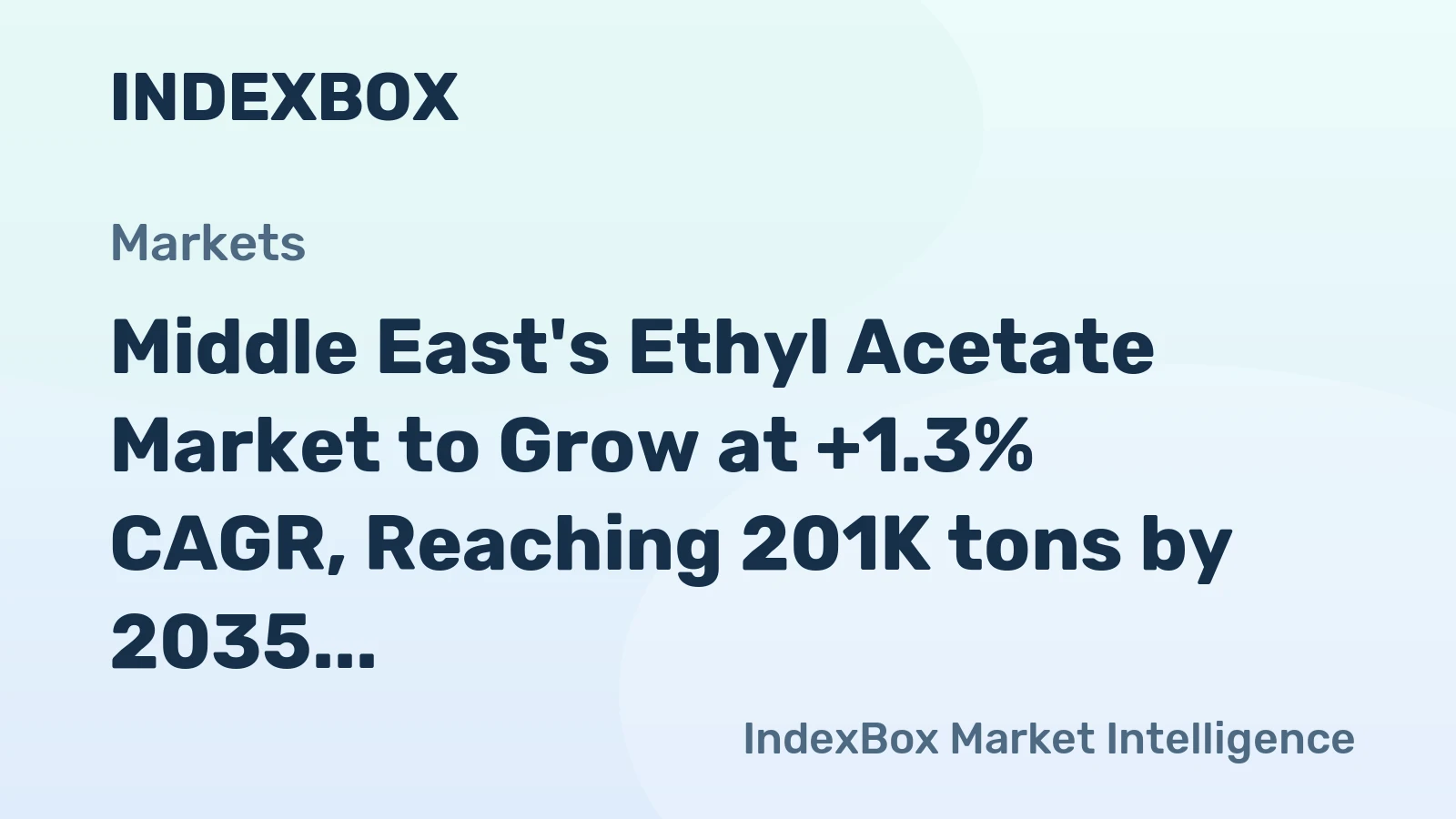 Middle East's Ethyl Acetate Market to Grow at +1.3% CAGR, Reaching 201K tons by 2035