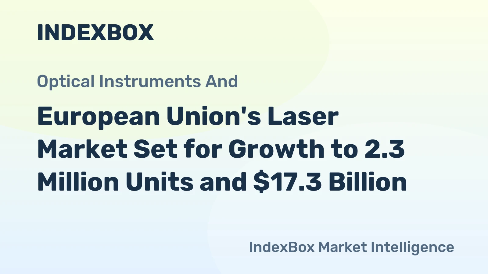European Union's Laser Market Set for Growth to 2.3 Million Units and $17.3 Billion