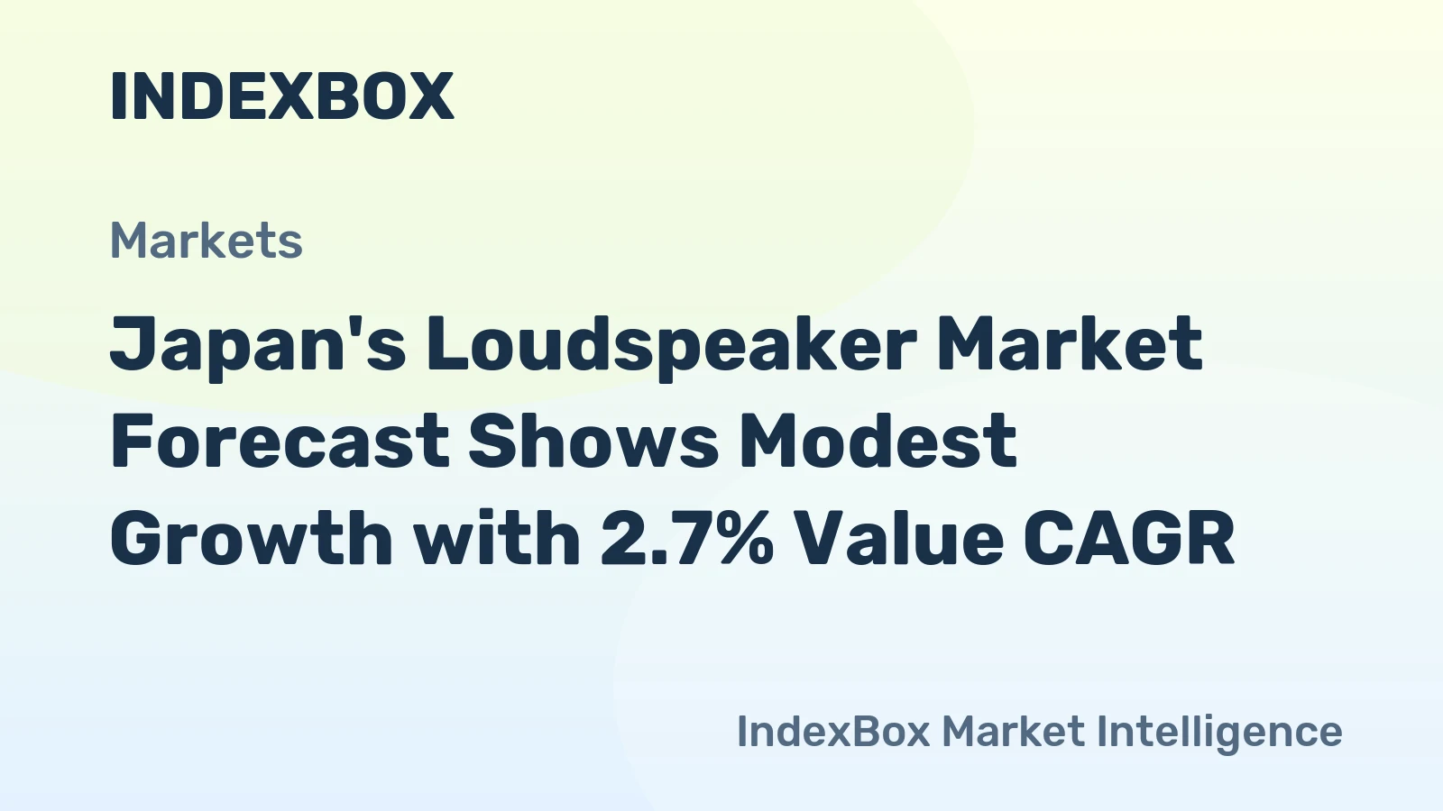 Japan's Loudspeaker Market Forecast Shows Modest Growth with 2.7% Value CAGR