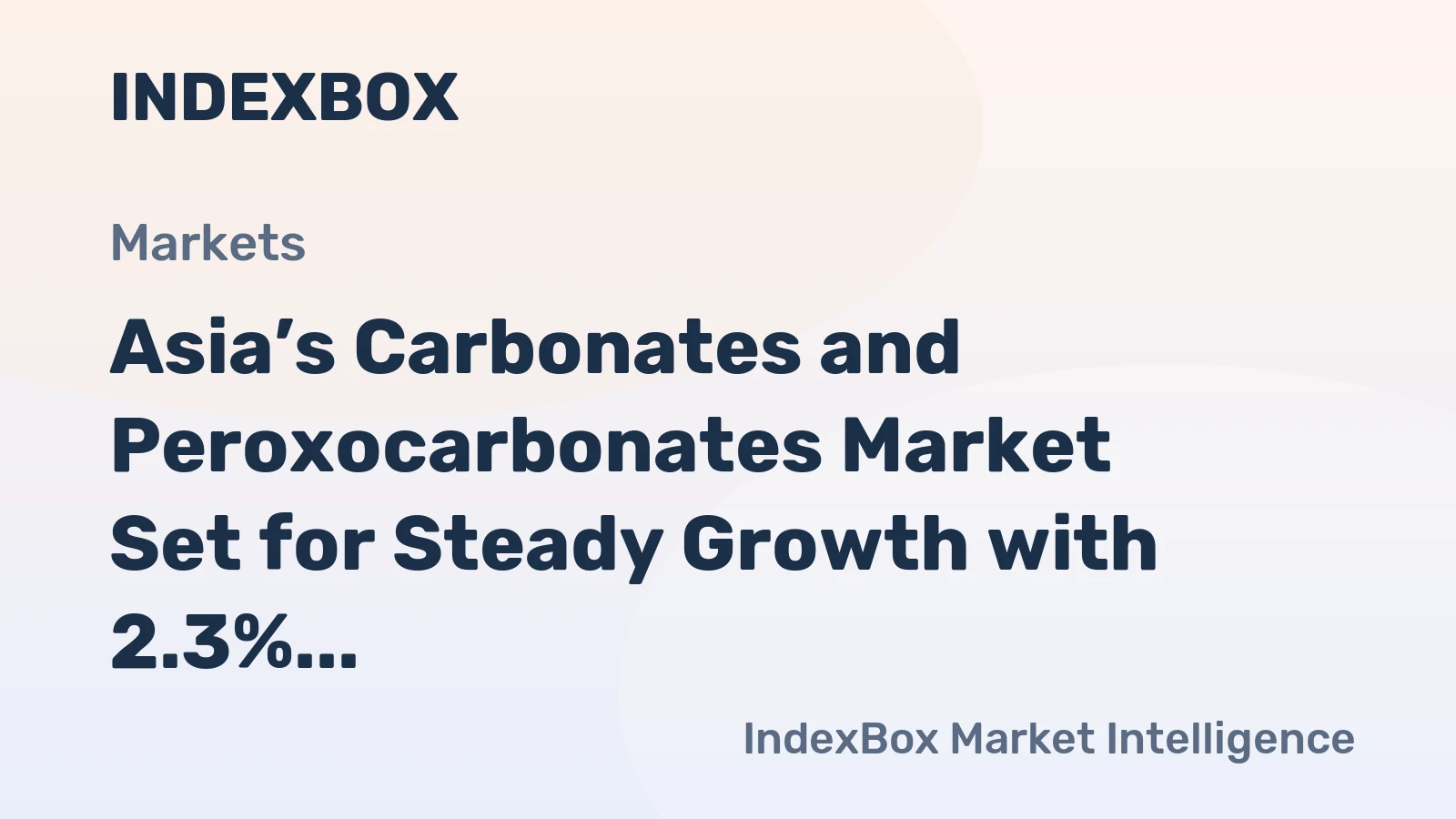 Asia’s Carbonates and Peroxocarbonates Market Set for Steady Growth with 2.3% CAGR in Value