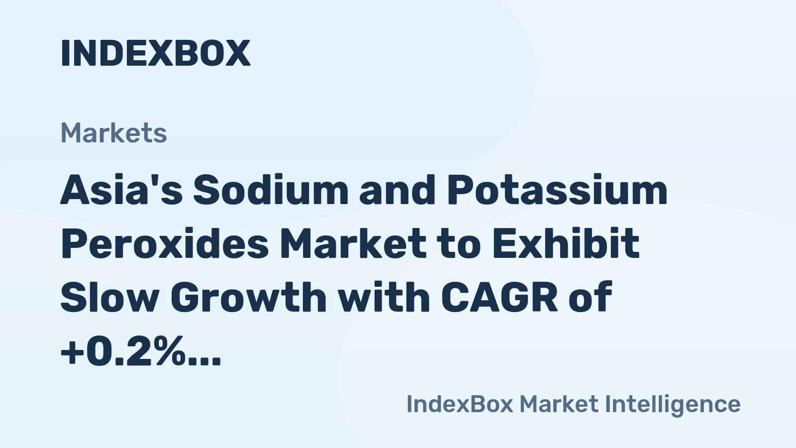 Asia's Sodium and Potassium Peroxides Market to Exhibit Slow Growth with CAGR of +0.2% by 2035, Reaching $40M in Value