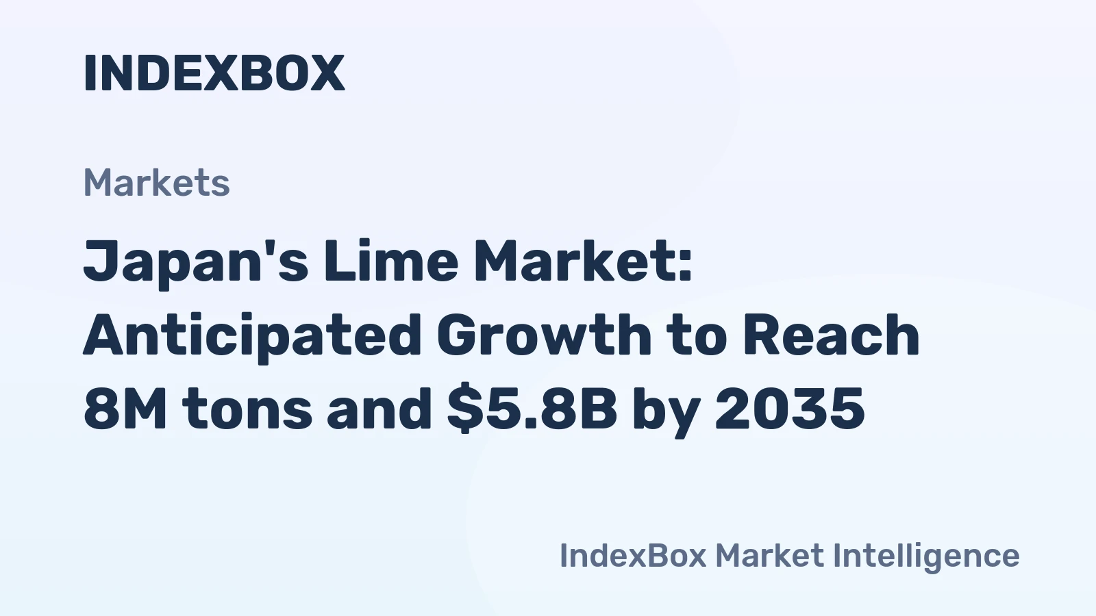 Japan's Lime Market: Anticipated Growth to Reach 8M tons and $5.8B by 2035
