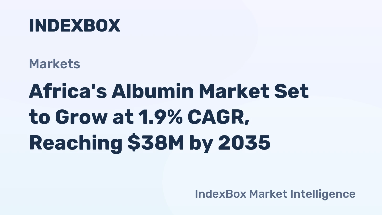 Africa's Albumin Market Set to Grow at 1.9% CAGR, Reaching $38M by 2035