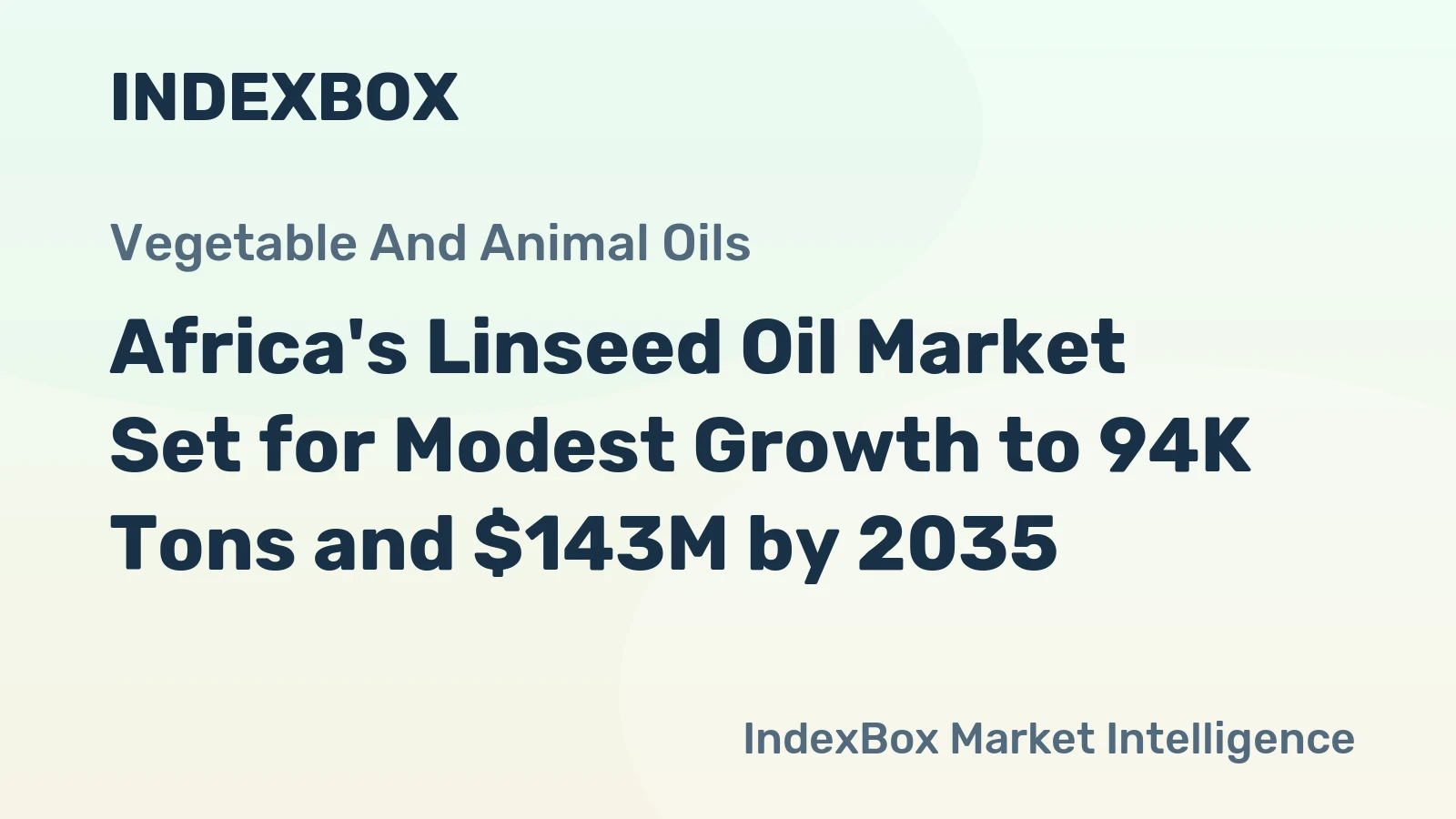 Africa's Linseed Oil Market Set for Modest Growth to 94K Tons and $143M by 2035