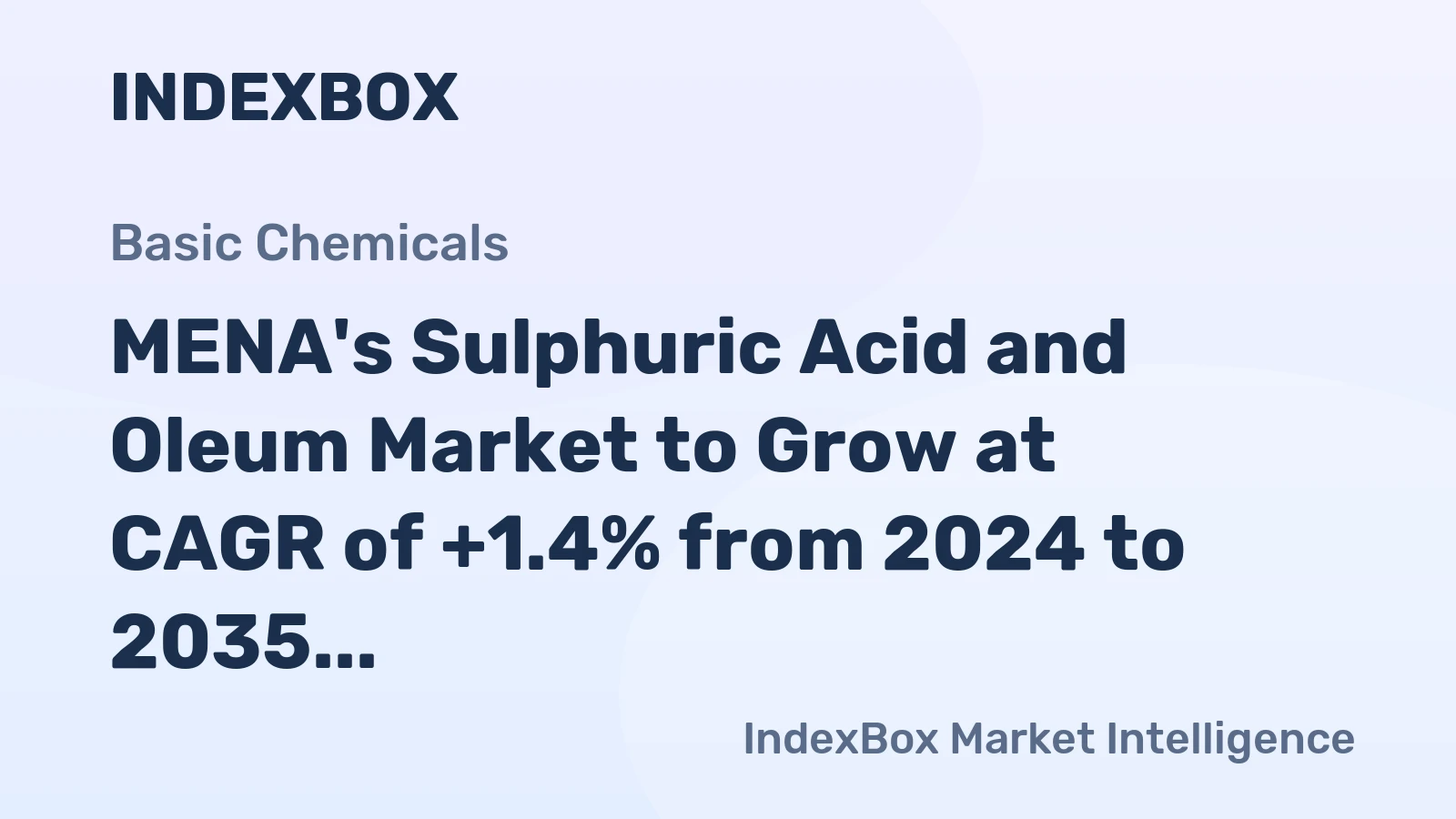 MENA's Sulphuric Acid and Oleum Market to Grow at CAGR of +1.4% from 2024 to 2035