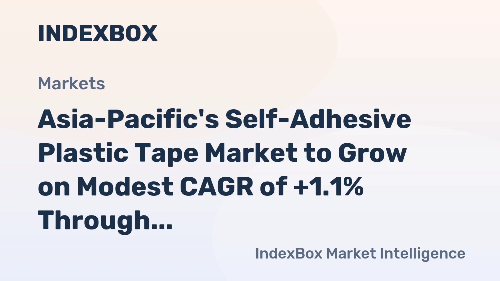 Asia-Pacific's Self-Adhesive Plastic Tape Market to Grow on Modest CAGR of +1.1% Through 2035
