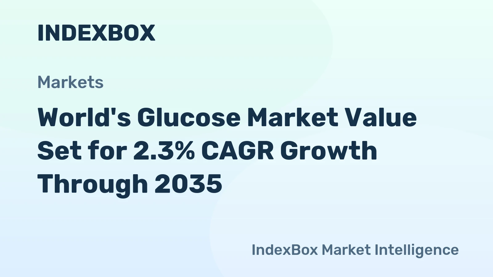World's Glucose Market Value Set for 2.3% CAGR Growth Through 2035