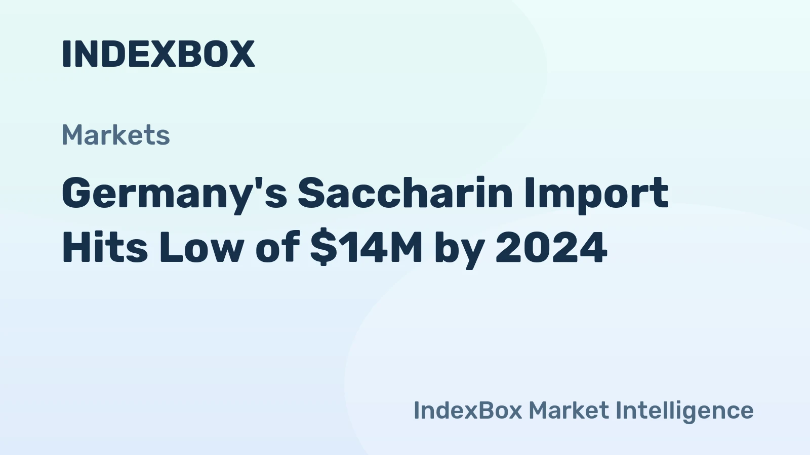 Germany's Saccharin Import Hits Low of $14M by 2024