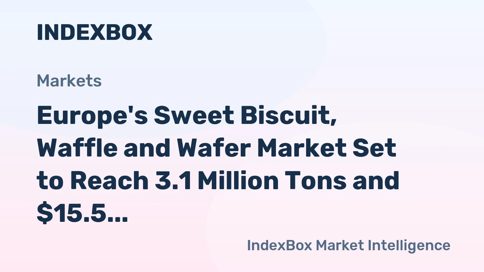 Europe's Sweet Biscuit, Waffle and Wafer Market Set to Reach 3.1 Million Tons and $15.5 Billion by 2035