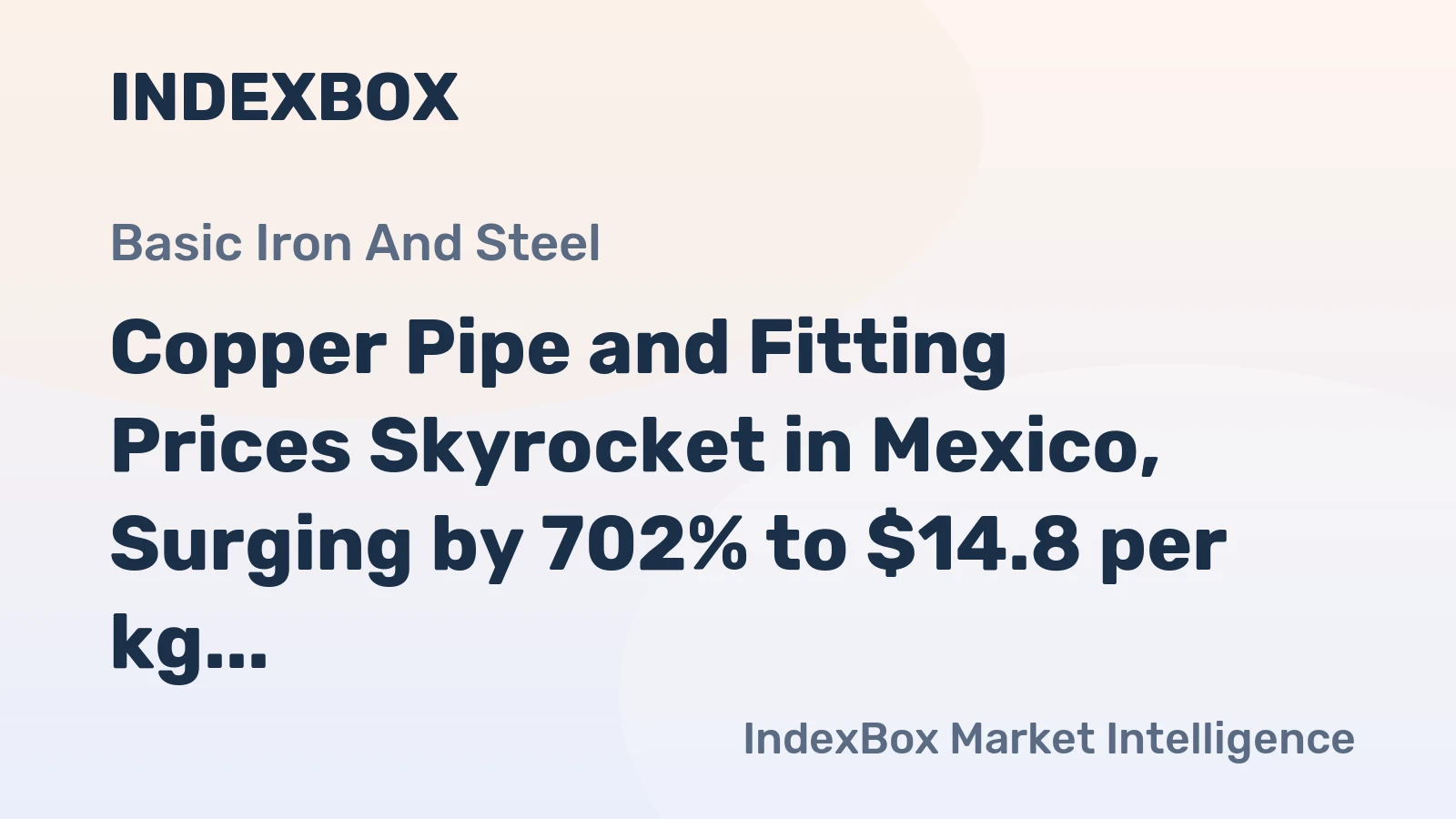 Copper Pipe and Fitting Prices Skyrocket in Mexico, Surging by 702% to $14.8 per kg