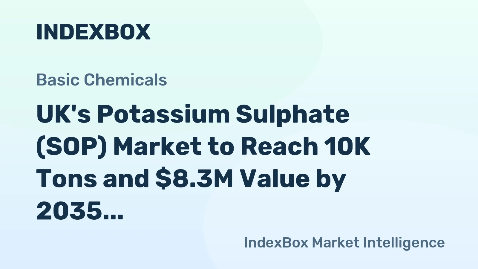 UK's Potassium Sulphate (SOP) Market to Reach 10K Tons and $8.3M Value by 2035