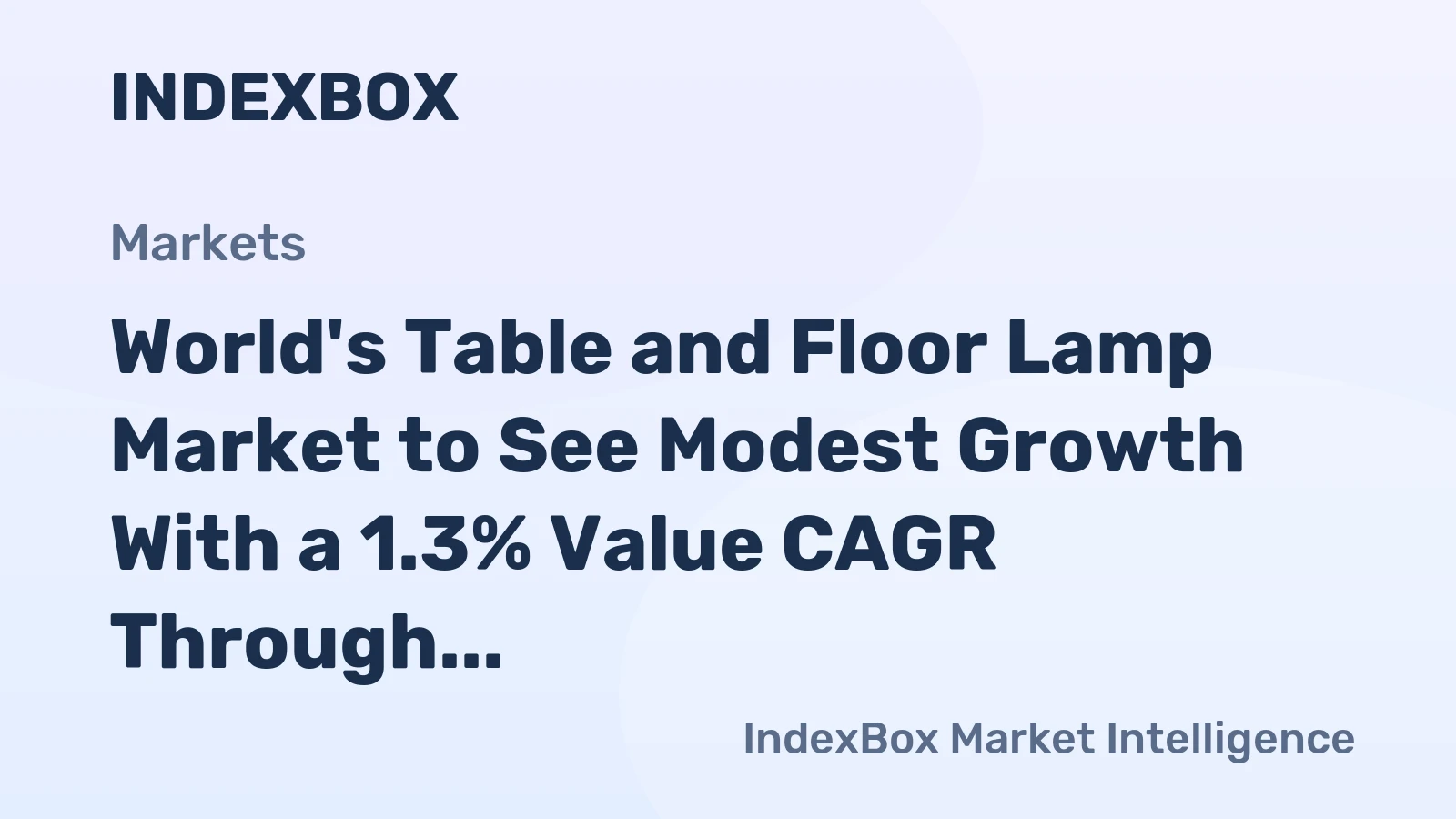 World's Table and Floor Lamp Market to See Modest Growth With a 1.3% Value CAGR Through 2035