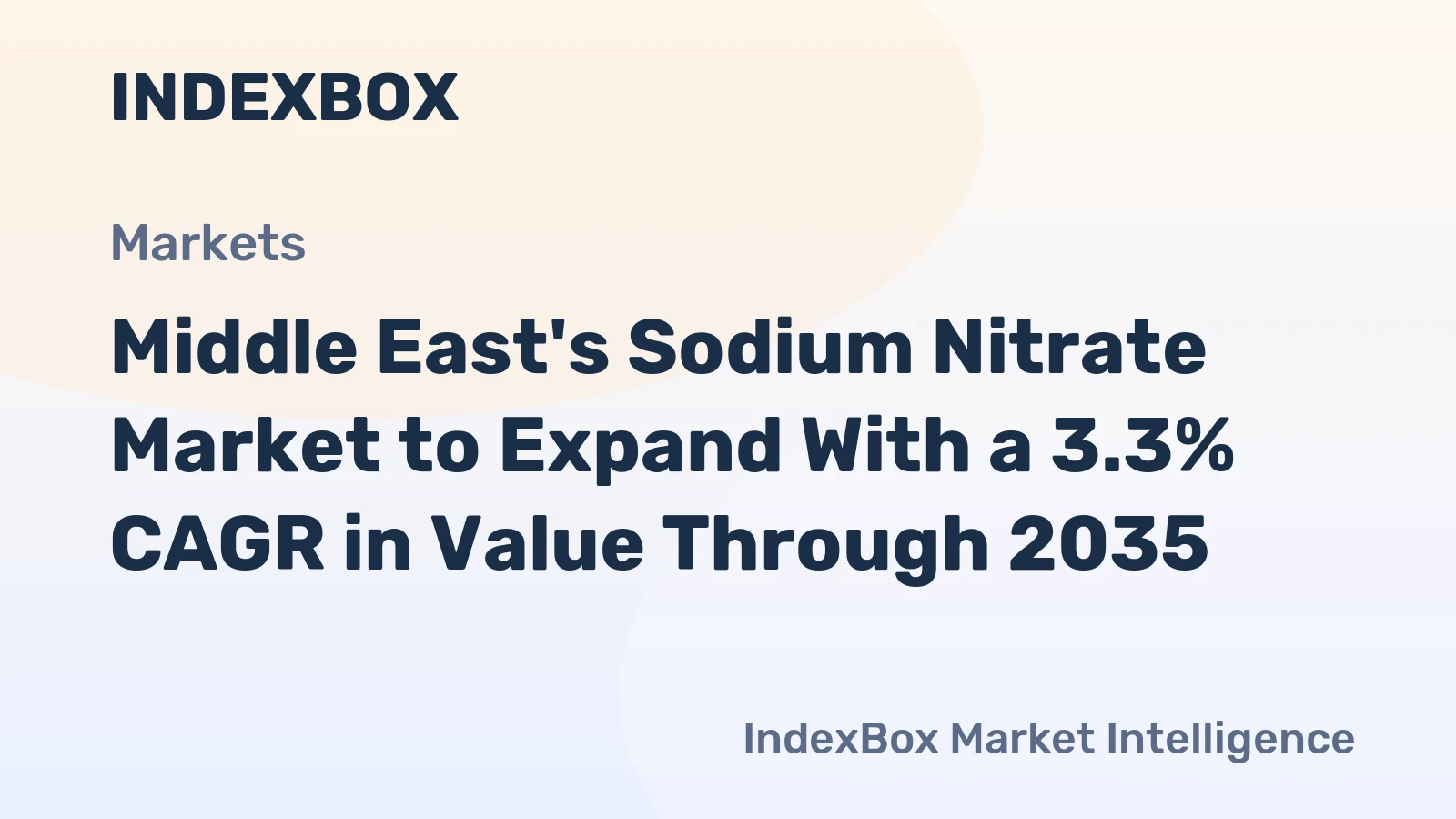 Middle East's Sodium Nitrate Market to Expand With a 3.3% CAGR in Value Through 2035
