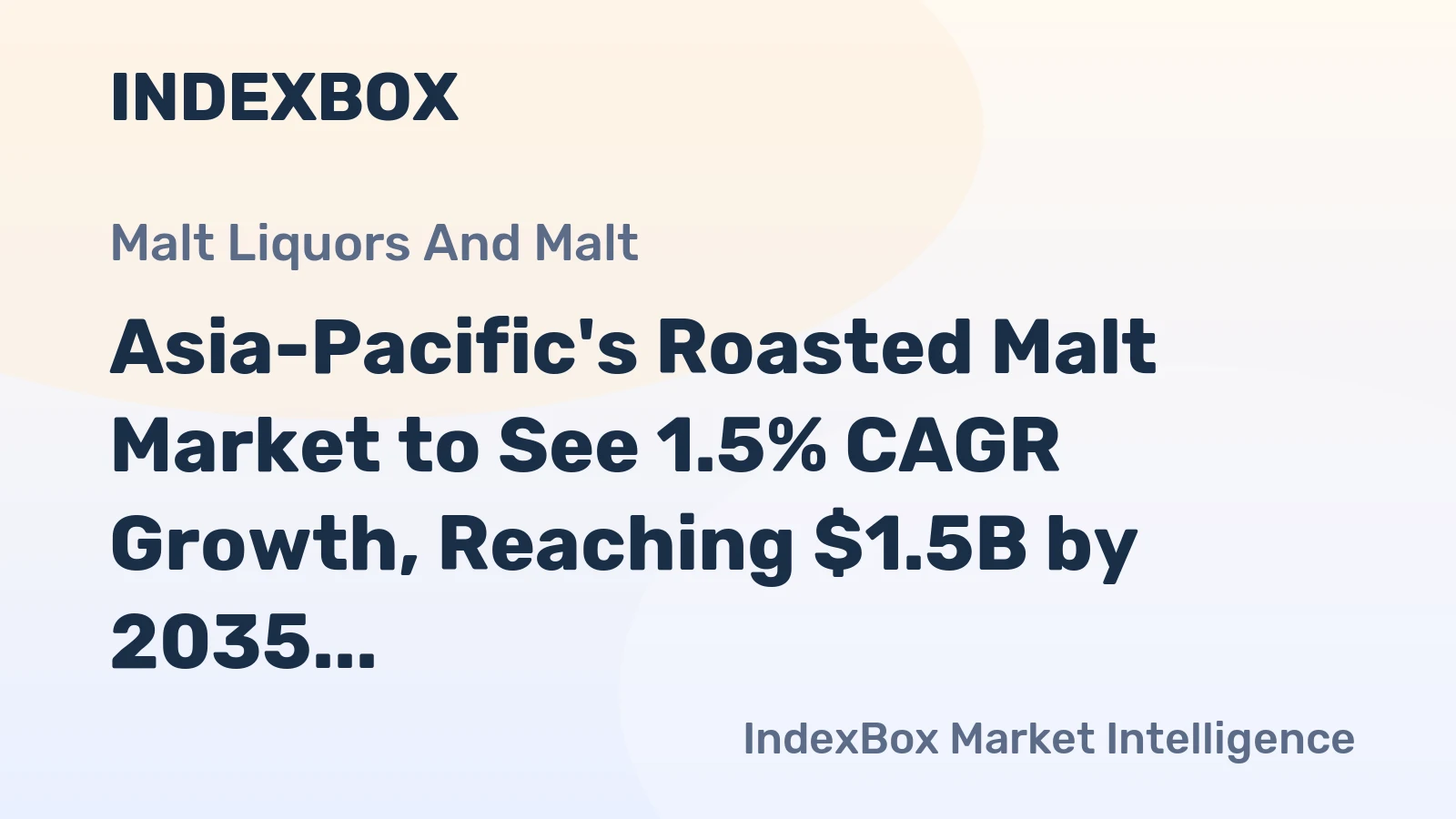 Asia-Pacific's Roasted Malt Market to See 1.5% CAGR Growth, Reaching $1.5B by 2035