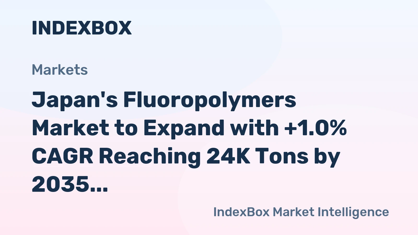 Japan's Fluoropolymers Market to Expand with +1.0% CAGR Reaching 24K Tons by 2035