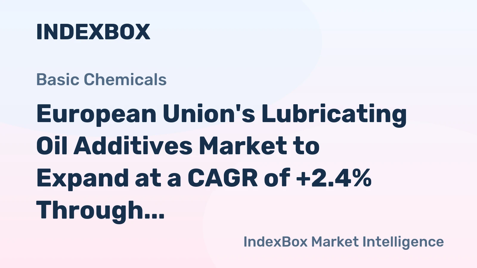 European Union's Lubricating Oil Additives Market to Expand at a CAGR of +2.4% Through 2035, Reaching $103.1B in Market Value