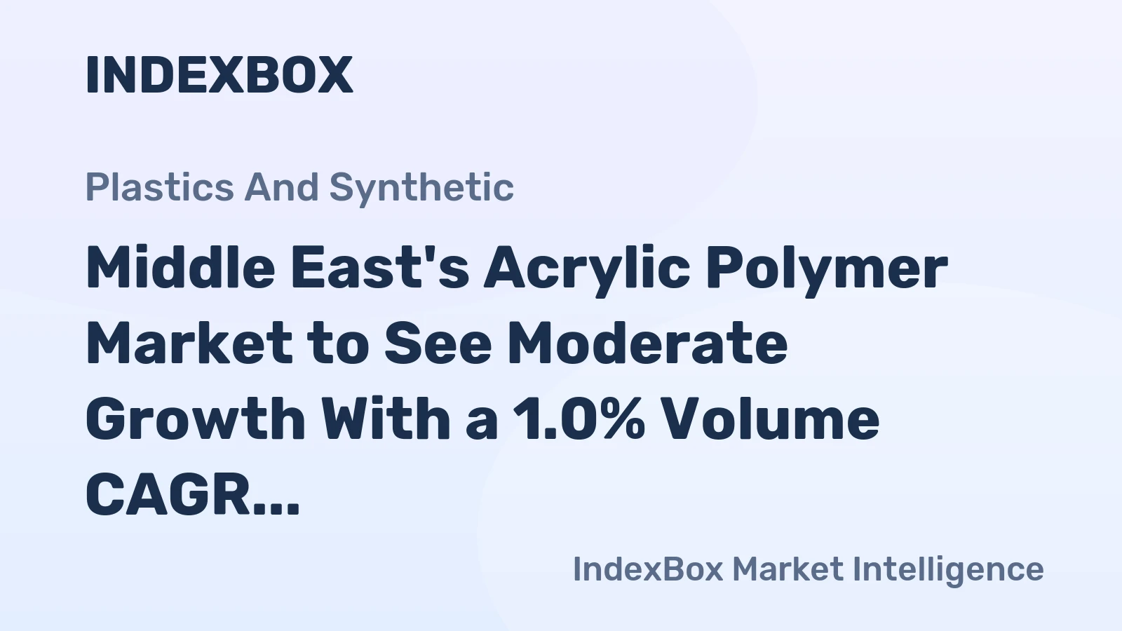 Middle East's Acrylic Polymer Market to See Moderate Growth With a 1.0% Volume CAGR Through 2035