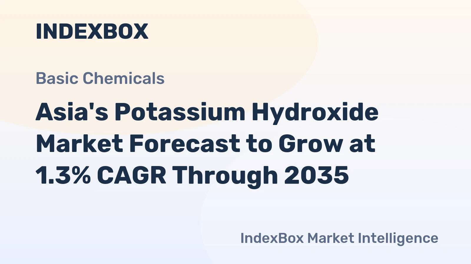 Asia's Potassium Hydroxide Market Forecast to Grow at 1.3% CAGR Through 2035
