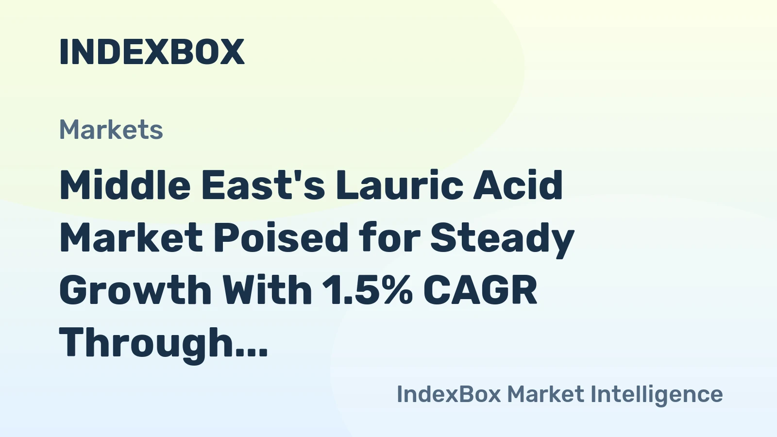 Middle East's Lauric Acid Market Poised for Steady Growth With 1.5% CAGR Through 2035