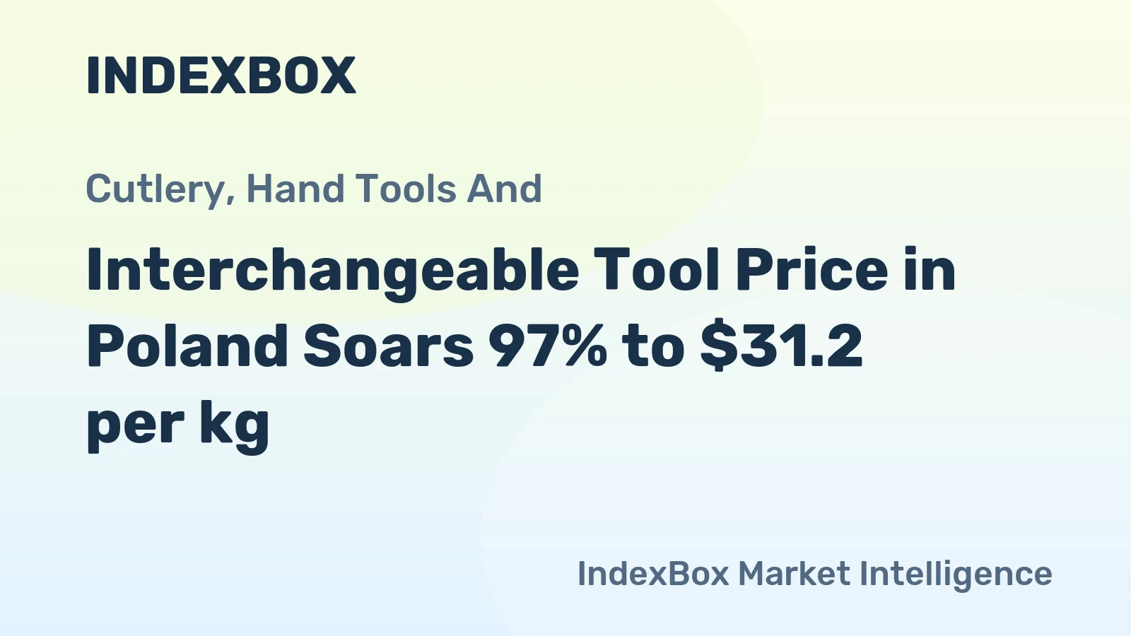 Interchangeable Tool Price in Poland Soars 97% to $31.2 per kg