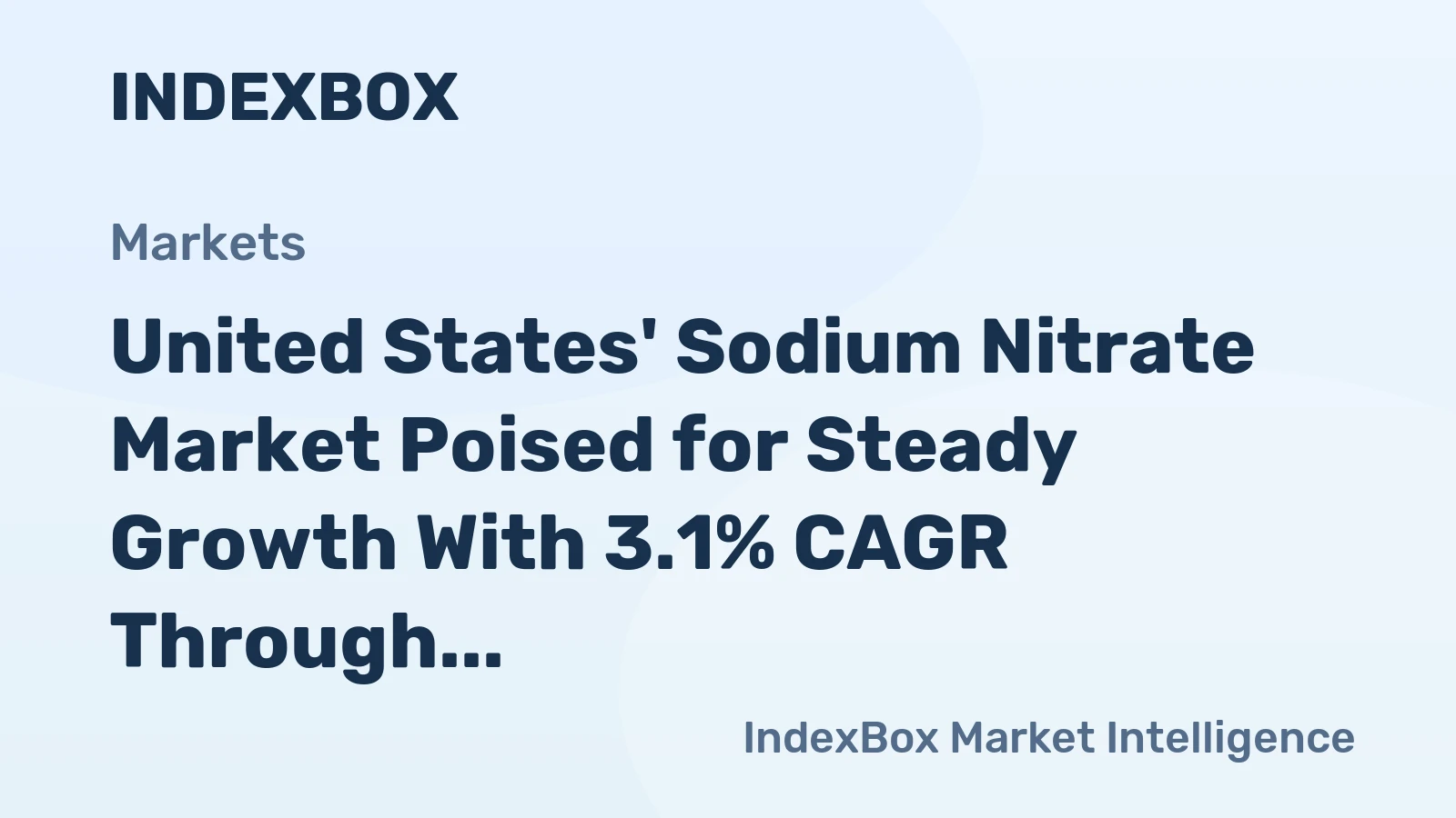 United States' Sodium Nitrate Market Poised for Steady Growth With 3.1% CAGR Through 2035